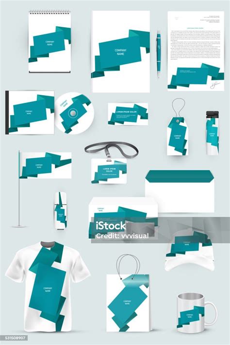 Koleksi Elemen Desain Untuk Identitas Perusahaan Ilustrasi Stok Unduh