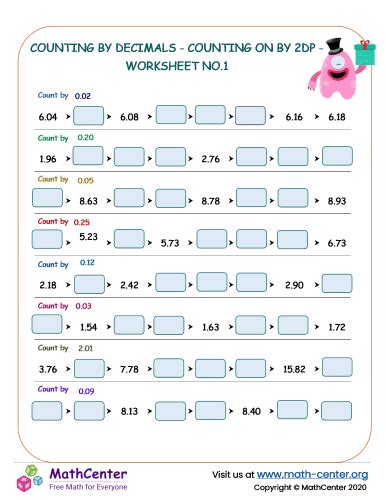 counting by decimals counting on by 2dp worksheet no 1 docx