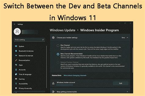 Switch Between The Dev And Beta Channels In Windows Minitool