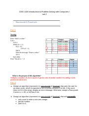 Lab Docx COSC Introduction To Problem Solving With Computers I Lab Pseudocode