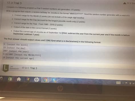 Complete The Following Program So That 3 Random Chegg