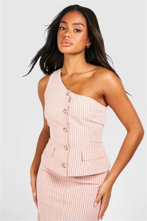 Pastel Pink One Shoulder Vest Boohoo Usa