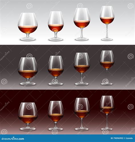 Set Of Wine Glasses On Background Stock Vector Illustration Of