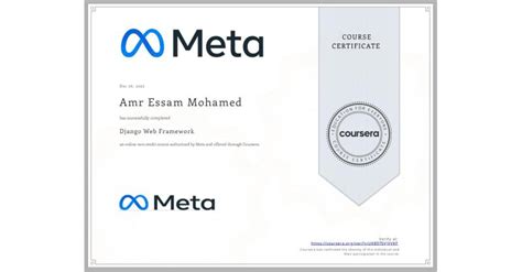 Amr Essam On Linkedin Completion Certificate For Django Web Framework