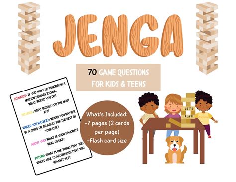 70 Jenga Questions And Conversation Starter Cards For Etsy