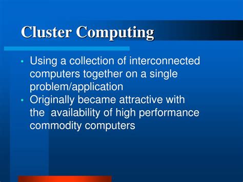 PPT Cluster Computing PowerPoint Presentation Free Download ID
