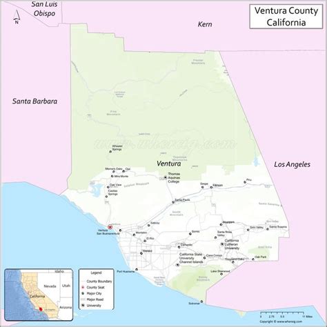 Map Of Ventura County California Where Is Located Cities