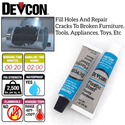 Usa Devcon Plastic Steel Epoxy With Waterproof For All Crack Pvc Paip