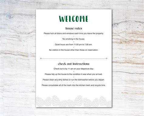 Printable Airbnb House Rules Template