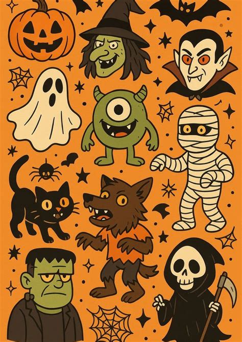 Playful Halloween Monster Collage Free Photo Illustration Rawpixel