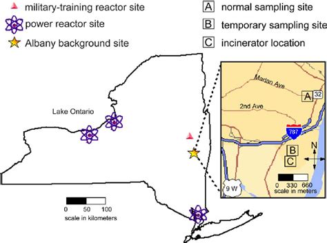 Map Of New York State Showing The Locations Of Nuclear Power Reactors