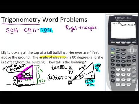 Trigonometry Word Problems Worksheet Solve Trigonometry Problems