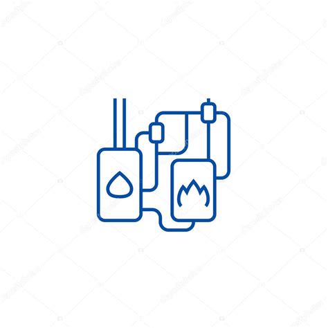 Sistema de calefacción icono de línea concepto Sistema de calefacción vector plano símbolo