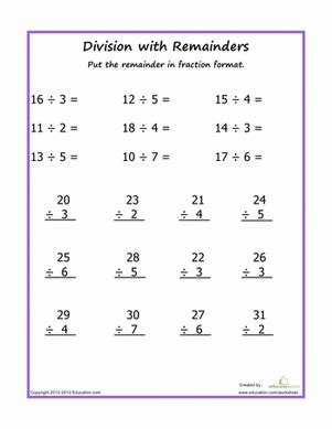 4th Grade Division Worksheets