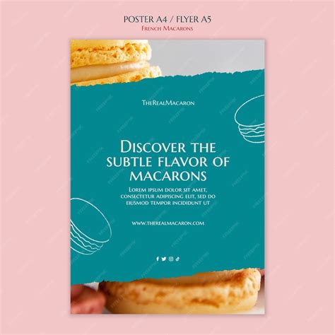 Premium Psd Hand Drawn French Macarons Poster Template
