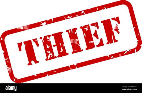 Thief Red Rubber Stamp Vector With Texture Isolated Stock Vector Image