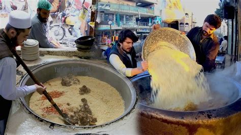 Kabuli Pulao Recipe In Peshawar KPK Giant Meat Rice Prepare Pakistani Street Food YouTube