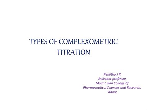 Types Of Complexometric Titration Ppt