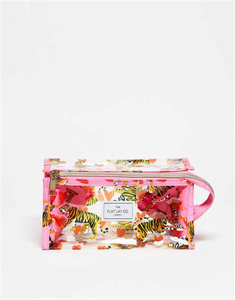 The Flat Lay Co X Asos Exclusive Perspx Box Bag Pink Tigers And