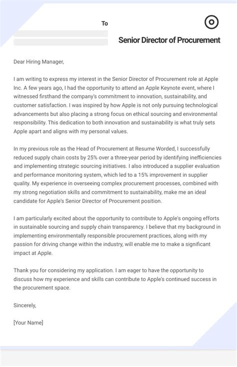 14 Senior Director Of Procurement Cover Letter Examples Plus Recruiter