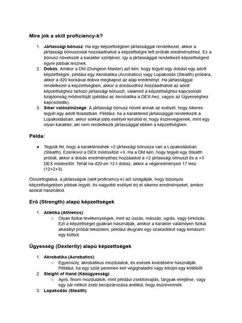 Skill Proficiencies Pdf