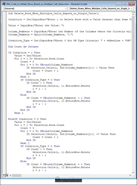 How To Apply Vba Code To Delete Rows Based On Multiple Cell Value 3