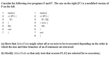 Solved Consider The Following Two Programs P And P The