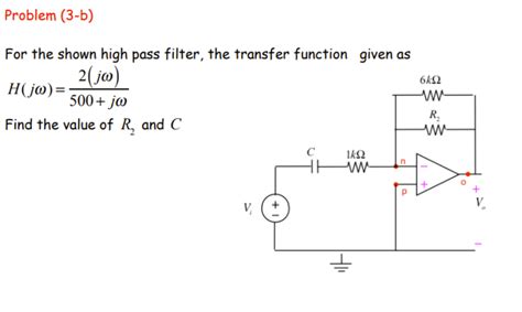 Solved Problem 3 B 6k92 For The Shown High Pass Filter