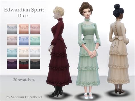 Sims 4 Edwardian Spirit Dress The Sims Book