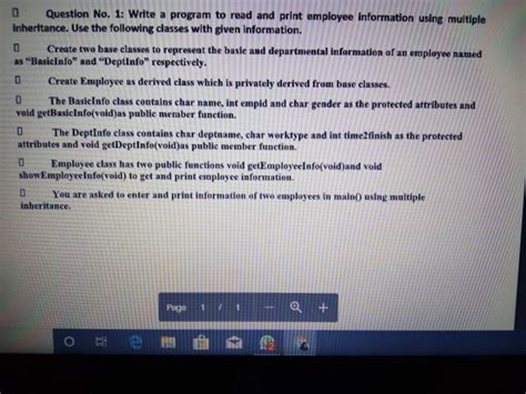 solved question no 1 write a program to read and print