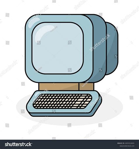 Retro Computer 90s Classic Vintage Pc Stock Vector Royalty Free