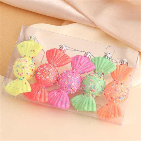 Wholesale 5pcs Macron Color Series Candy Pendants Christmas Tree