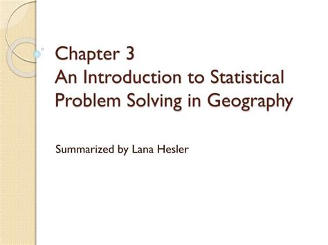 Ppt Chapter 3 An Introduction To Statistical Problem Solving In