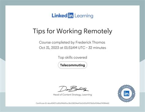 Frederick Thomas On Linkedin Certificate Of Completion