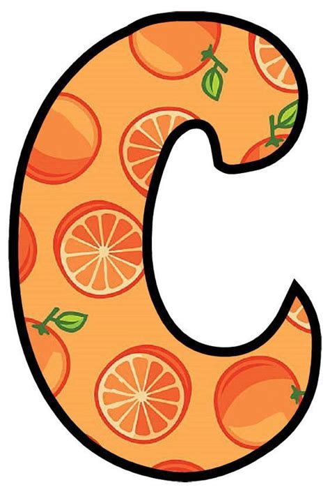 Bubble Letters The Letter C Made Of Oranges Orange Fruit Themed
