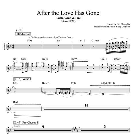 After The Love Has Gone Earth Wind Fire Voice Piano Bass