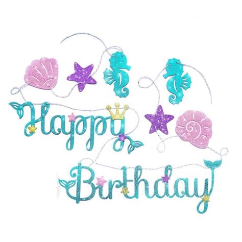 🔥台灣現貨火速出貨🔥生日掛飾拉旗生日佈置慶生美人魚hbd彩旗美人魚生日主題周歲派對 蝦皮購物