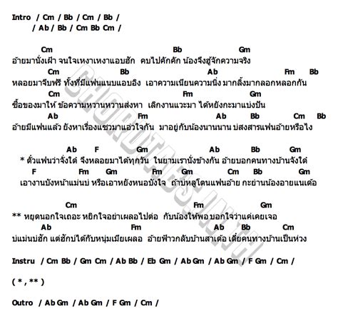 ตั๋วแฟนว่าจังใด๋คอร์ด คอร์ด ตั๋วแฟนว่าจังใด๋ หนิงๆ คำพะนาง