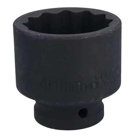 46mm 34in Drive Metric Shallow Impact Hub Wheel Nut Socket 12 Sided Bi Hex