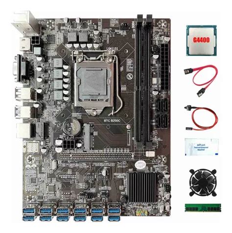 Placa Madre Minera B250c 12usb3 0 Btc Cpu G4400 Ventilador 4 Cuotas