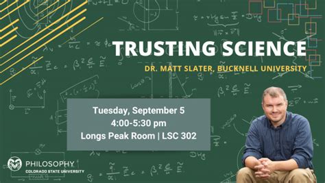 Trusting Science Guest Lecture By Dr Matt Slater Bucknell