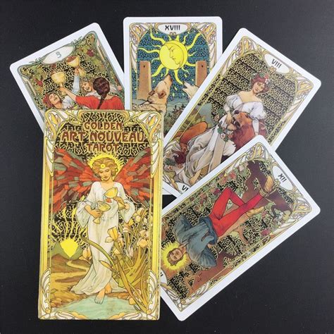 Карты Таро Золотое Уэйт Арт-Нуво в жестяной коробке Golden Art Nouveau ...