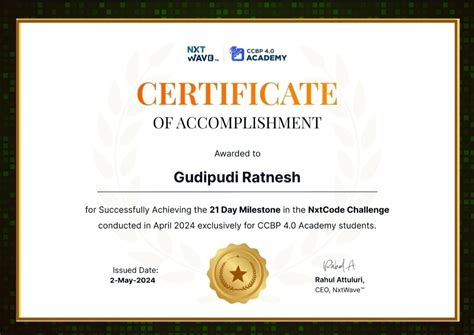 Gudipudi Ratnesh On Linkedin Nxtwave 21daysofcoder Coding