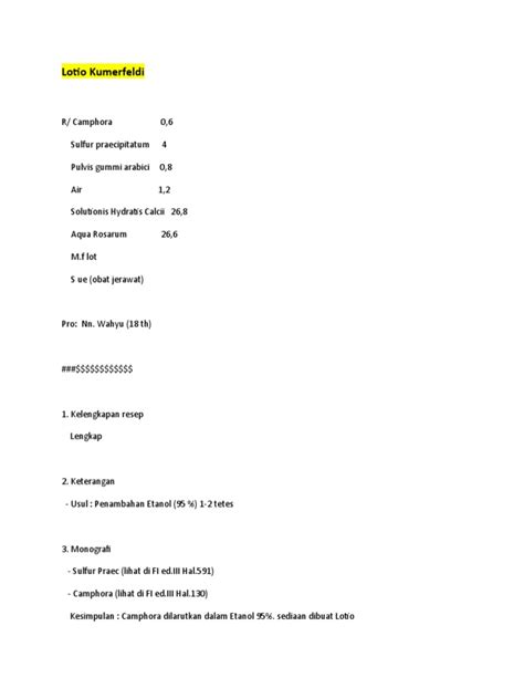 Lotio Kumerfeldi Resep Pdf