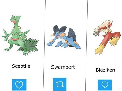 Pokemon Ruby Starters Evolutions