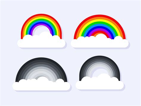 Rainbow With Clouds Colorful And Black Rainbow Cute Rainbow