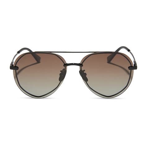 Lenox Xs Aviator Sunglasses Black And Brown Gradient Diff Eyewear