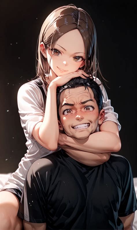 Anime Woman Takagi Choke Hold Femdom Assertive Female Straight