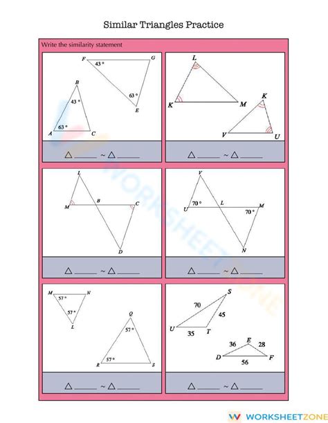 Similar Triangles Worksheet