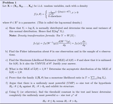 Solved Problem 1 Let X X1 X2 Xn Be I I D Random Chegg Com